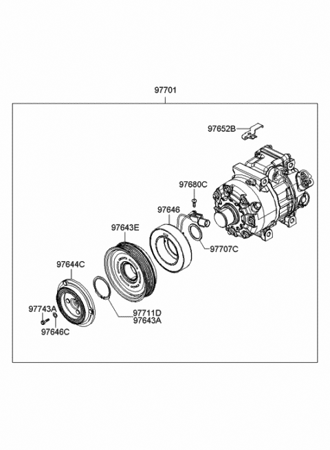 97701-3K220 Genuine Hyundai Compressor Assembly
