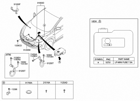 91871-3Y010 Genuine Hyundai Wiring Assembly-Fem