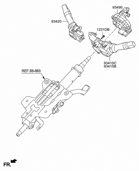 93490-3X040 Genuine Hyundai Clock Spring Contact Assembly