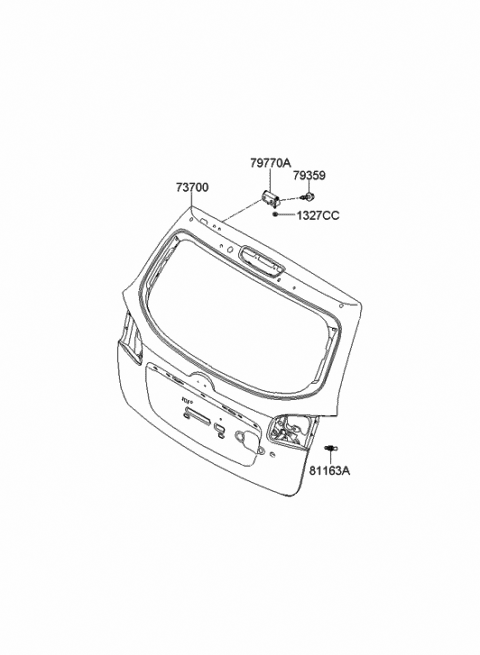 73700-0W000 Genuine Hyundai Panel Assembly-Tail Gate