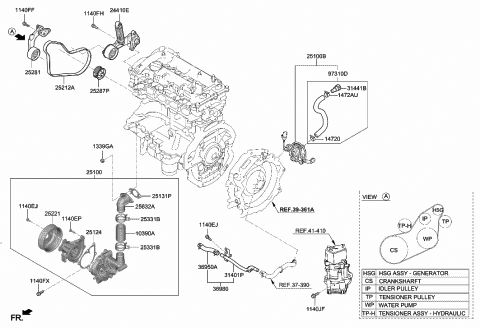 25212-03HA0 Genuine Hyundai Ribbed V-Belt