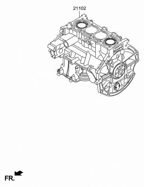 21102-2EK04 Genuine Hyundai Engine Assembly-Short