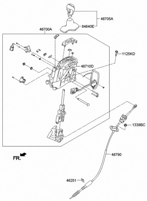 46705-3N000 Genuine Hyundai Knob & Boot Assembly