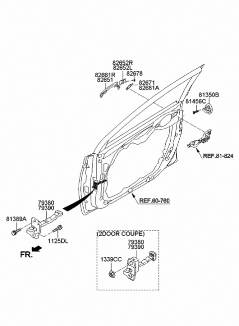 82661-3X000 - Genuine Hyundai HANDLE ASSEMBLY-DOOR OUTSIDE,RH