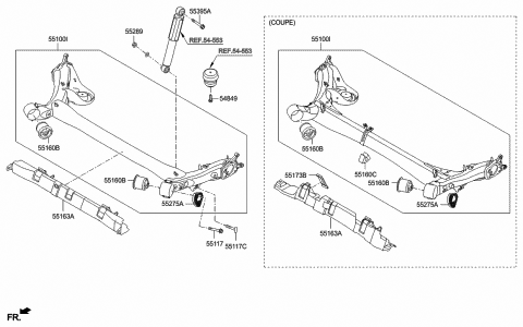 55100-3X100 Genuine Hyundai Torsion Axle Complete