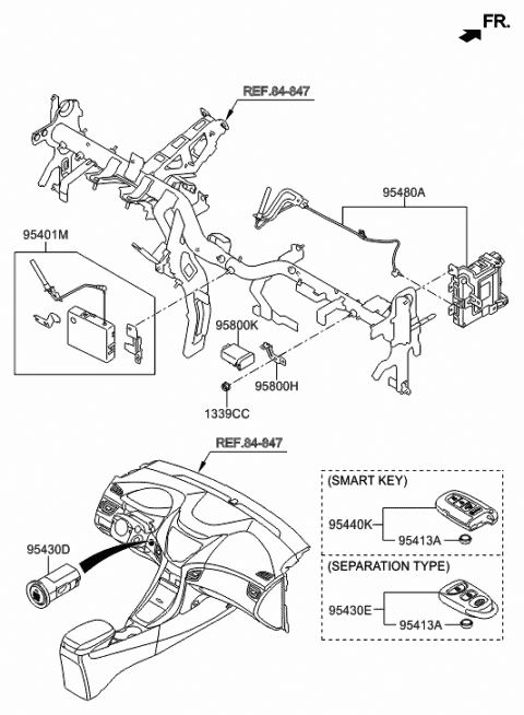 95480-3X410 Genuine Hyundai Module Assembly-Smart Key
