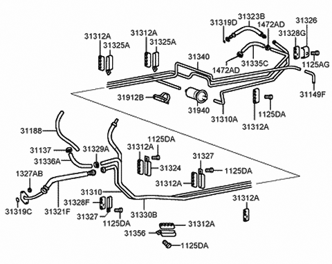 31310-38101 Genuine Hyundai Tube-Fuel Feed