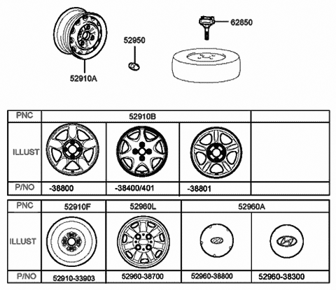 52960-38300 Genuine Hyundai Wheel Hub Cap Assembly