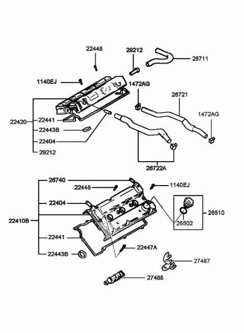 25450-G7020 Genuine Hyundai Hose Assembly-Water