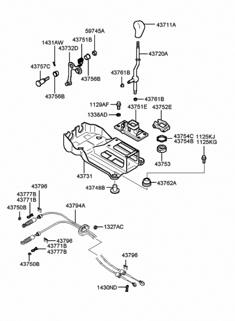 43720-38200 Genuine Hyundai Lever-Gear Shift