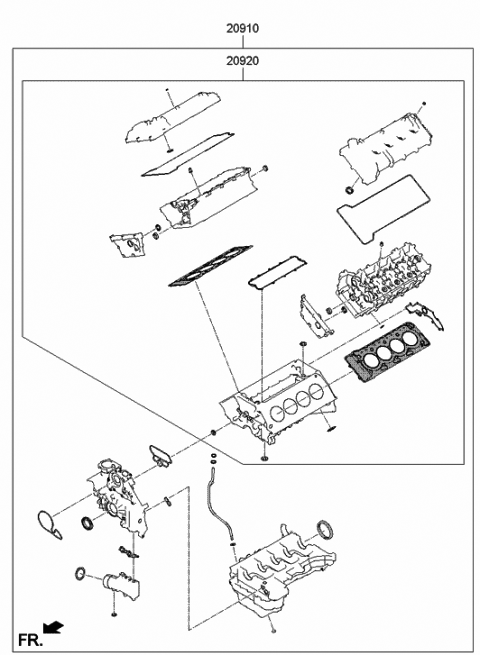 20910-3CA05 Genuine Hyundai Gasket Kit-Engine Overhaul