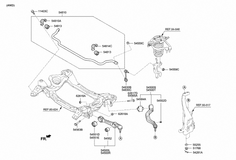 54815-B1000 Genuine Hyundai Bracket-Stabilizer Bar