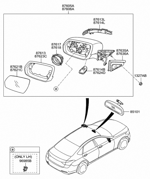 Mirror-Outside Rear View - 2015 Hyundai Genesis