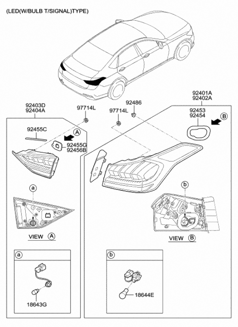 92404-B1130 Genuine Hyundai Lamp Assembly-Rear Combination,RH
