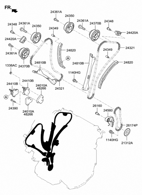 24312-3CGA1 Genuine Hyundai Chain-Timing