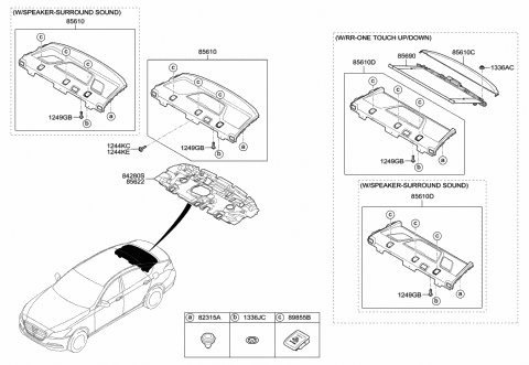 Rear Package Tray - 2015 Hyundai Genesis
