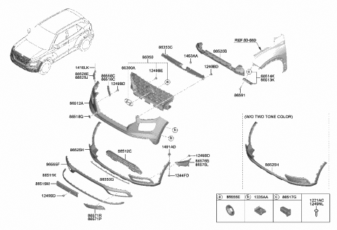 86511-K2000 Genuine Hyundai Front Bumper Upper Cover