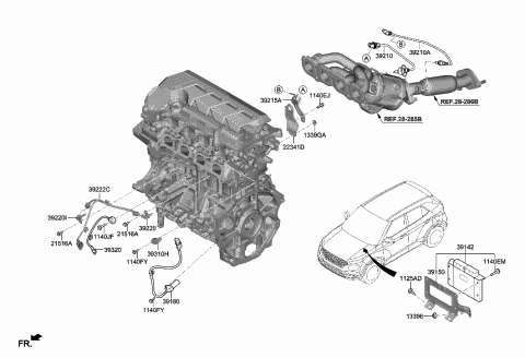 39210-2M319 Genuine Hyundai Sensor Assembly-Oxygen