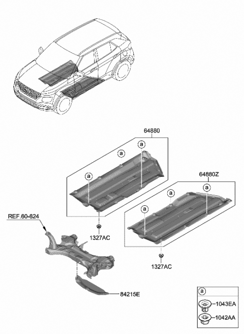 84217-K2000 Genuine Hyundai Under Cover Assembly,LH