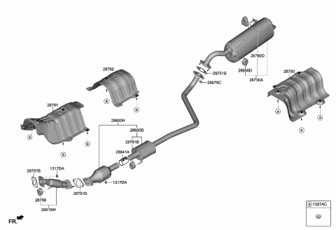 28600-K2600 Genuine Hyundai Center Muffler Complete