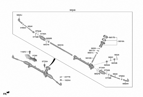 56540-K2000 Genuine Hyundai Rod Assembly-Tie