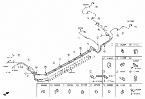 58735-F2500 Genuine Hyundai Tube-Connector To Rear,LH