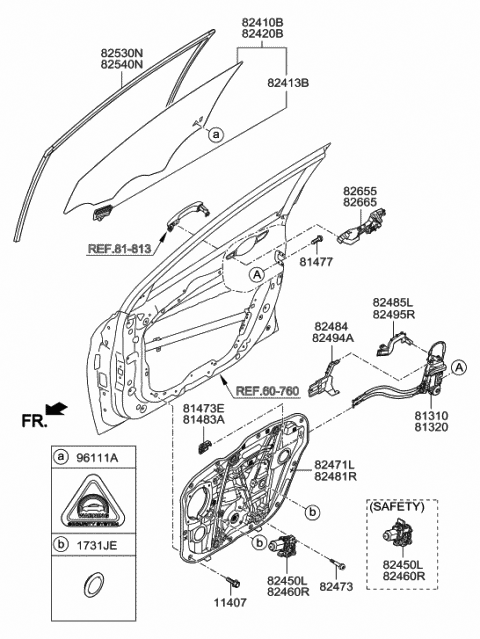 81310-F2030 Genuine Hyundai Latch Assembly-Front Door,LH