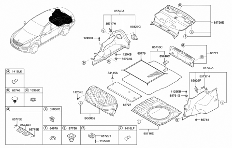 85746-02000-HZ Genuine Hyundai Plug-Trim Mounting