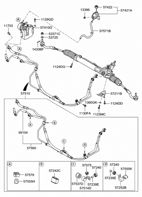 57421-3N000 Genuine Hyundai Remote Reservoir Assembly-Ehps