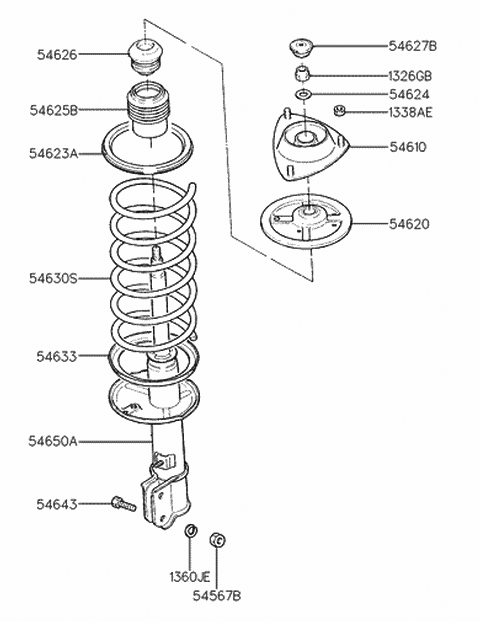 54610-34010 Genuine Hyundai Insulator Assembly-Strut