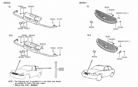 86371-34100 Genuine Hyundai Radiator Grille