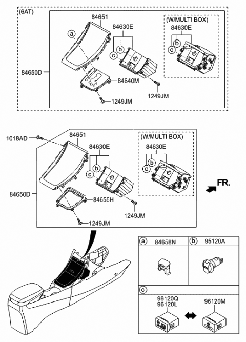 84650-3X415-FP Genuine Hyundai Cover Assembly-Console Upper