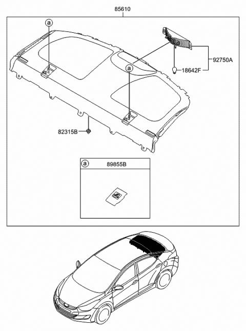 85610-3X050-RY Genuine Hyundai Trim Assembly-Package Tray