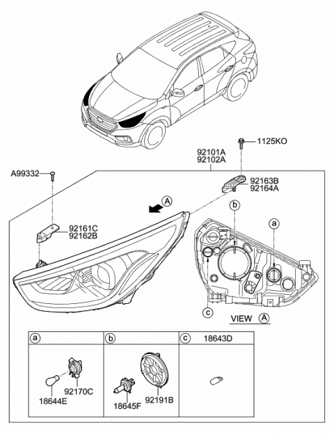 Head Lamp - 2017 Hyundai Tucson Fuel Cell