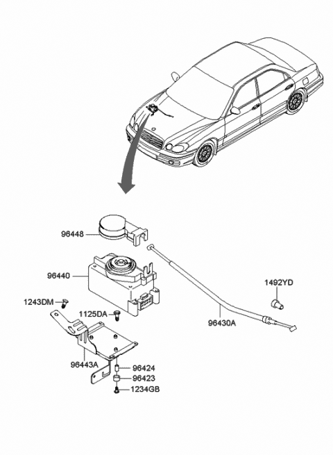 96440-2D100 Genuine Hyundai Actuator Assembly-Cruise Control