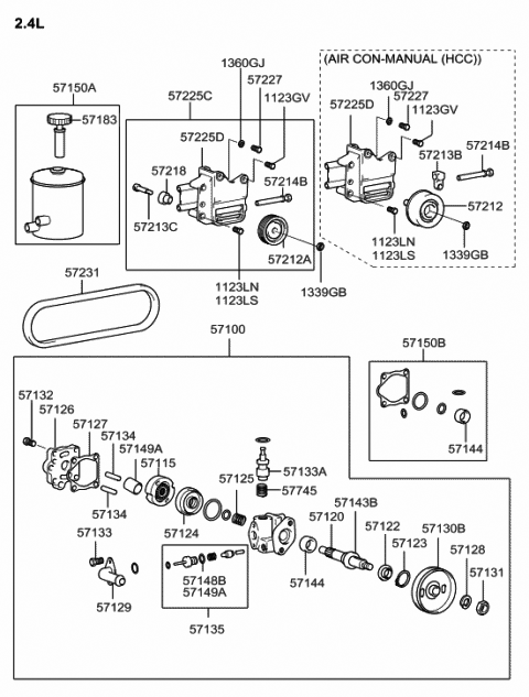 57100-38100 Genuine Hyundai Pump Assembly-Power Steering Oil