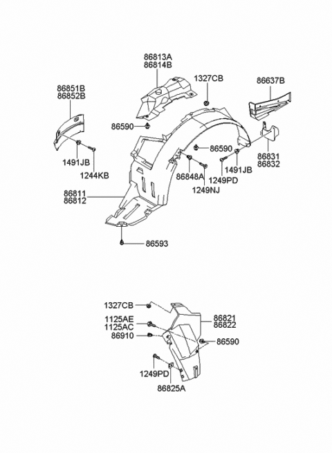 86821-3D000 Genuine Hyundai Guard-Rear Wheel,LH