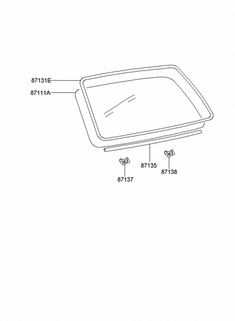 87111-3D001 Genuine Hyundai Glass-Rear Window