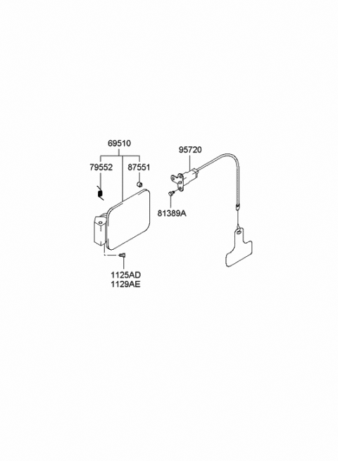 69510-3D000 Genuine Hyundai Fuel Filler Door Assembly