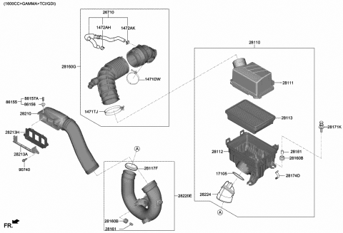 26710-2B770 Genuine Hyundai Hose Assembly-Breather