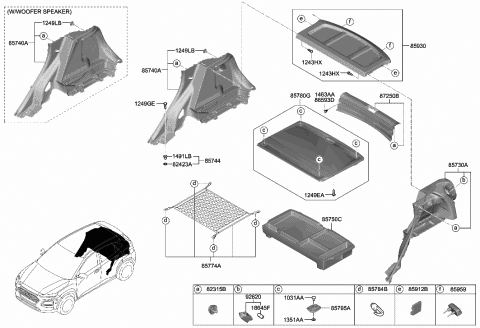 85730-J9100-TRY Genuine Hyundai Trim Assembly-Luggage Side LH