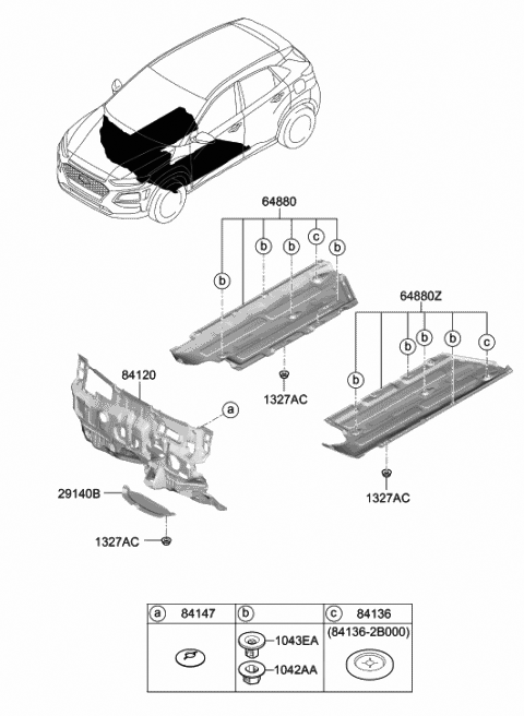 84145-J9000 Genuine Hyundai Under Cover Assembly,RH