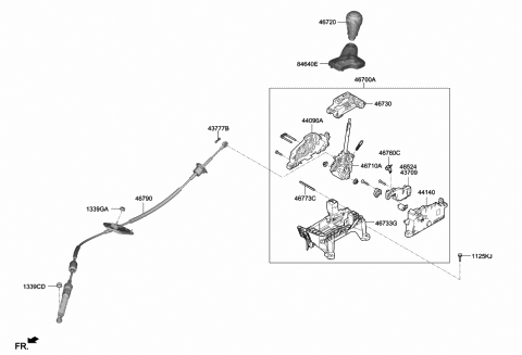 46700-J9210 Genuine Hyundai Lever Assembly-Atm