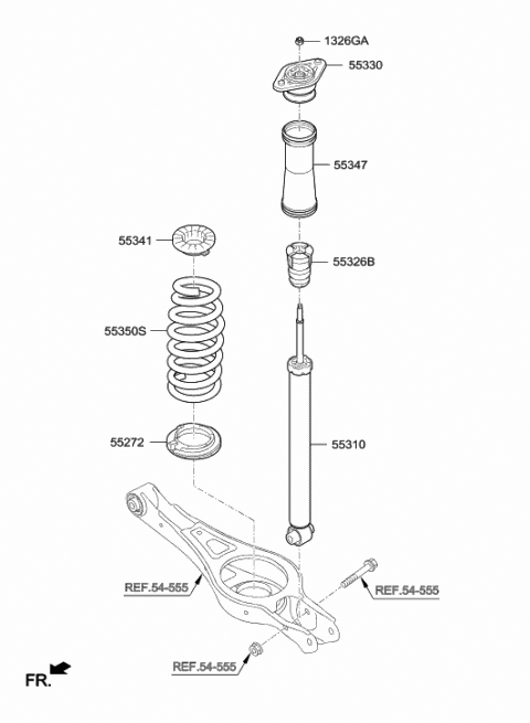 55360-D4100 Genuine Hyundai Rear Spring Pad,Lower