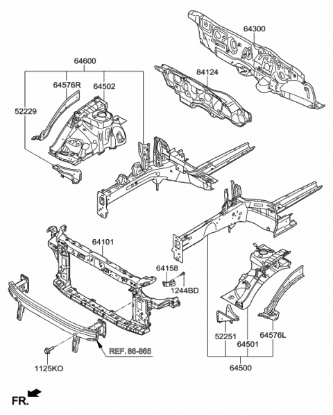 Fender Apron & Radiator Support Panel - 2016 Hyundai Sonata Hybrid