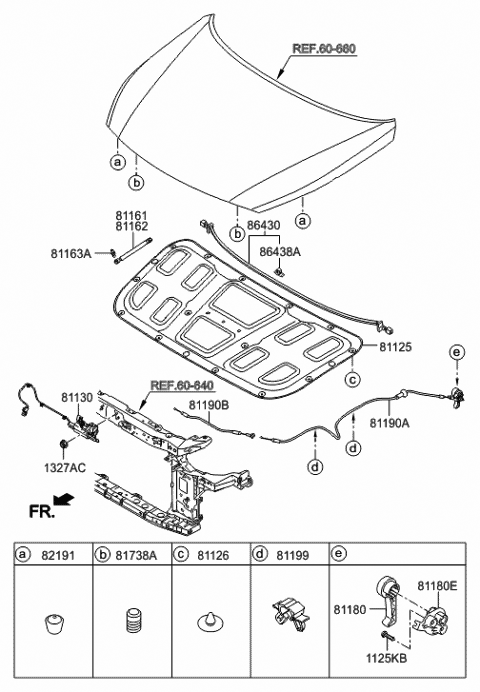 81171-C1001 - Genuine Hyundai LIFTER-HOOD,RH