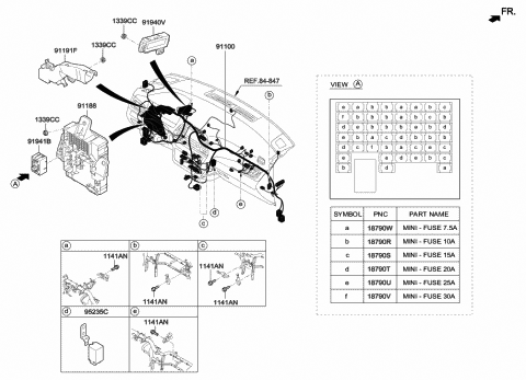 91158-E6470 Genuine Hyundai Wiring Assembly-Main