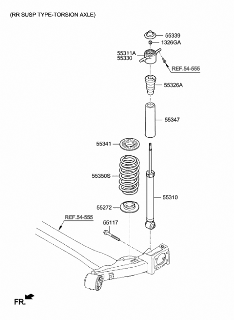 55326-G3AA0 Genuine Hyundai Rubber Bumper