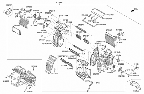 97138-F2DA0 Genuine Hyundai Core & Seal Assembly-Heater