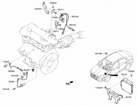39210-2ECC0 Genuine Hyundai Sensor Assembly-Oxygen
